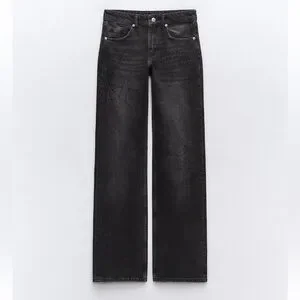 Zara | Jeans | Zara Rhinestone Spider Web Mid Waist Wide Leg Jeans ...